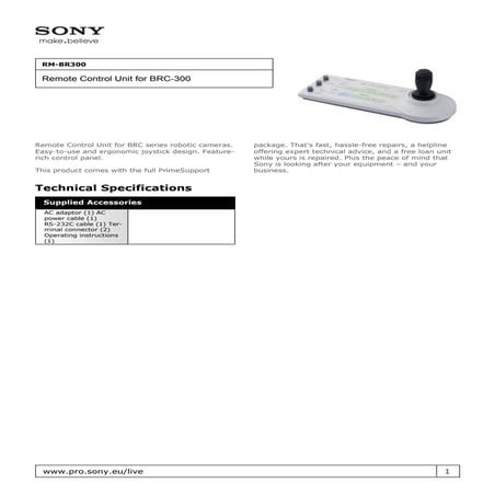 Sony RM-BR300 | PDF