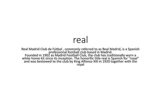 REAL MADRID CF PRESENTATION | PPTX