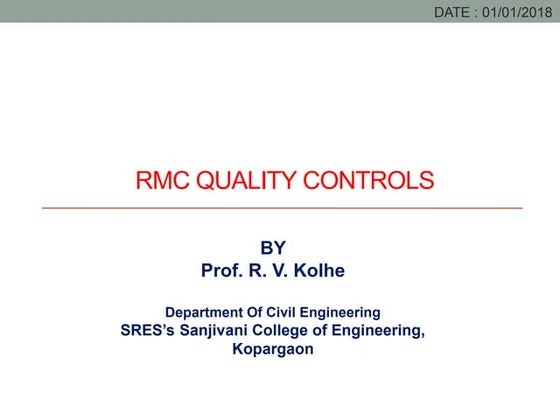 Quality control audit for RMC Plants | PDF | Civil Engineering Industry ...