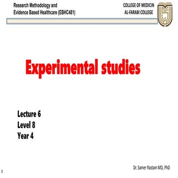Research Methods course experimental design | PPT