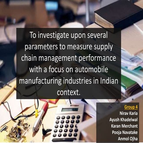SCM performance of Automobile Industry | PPTX