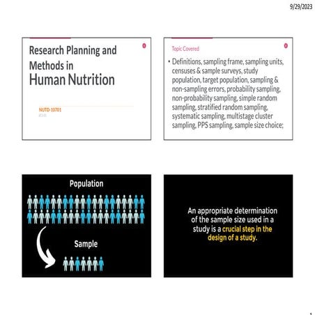 Comprehensive Research Planning and Sampling Methods in Human Nutrition ...