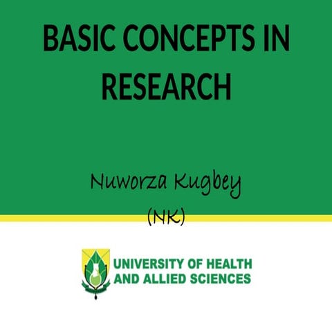 Basic Concept in Research Methods for writing academic Research | PPTX