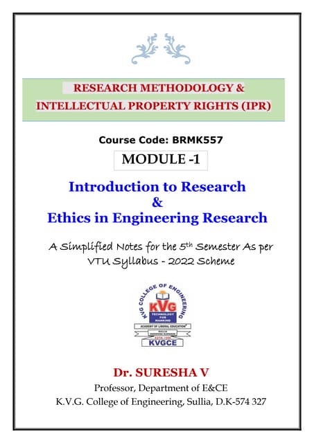 RM&IPR-21RMI56 - Module 1- by Dr. Suresha Vdf | PDF | Science