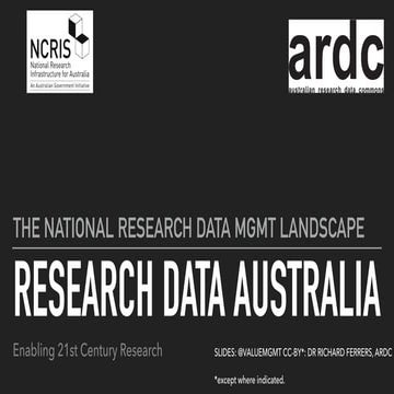 Research Data Australia and the national research data landscape | PDF