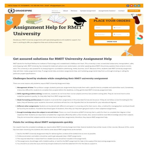 Top-Rated RMIT Assignment Help Services by Expert Writers | Gradespire ...