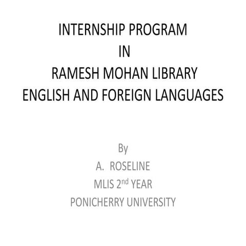 Ramesh Mohan Library | PPTX