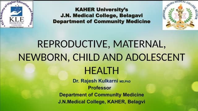 Reproductive and child health program | PPTX