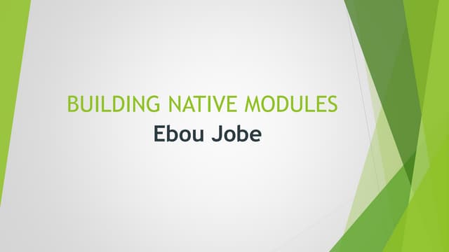 Native Modules Ppt 2912
