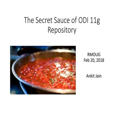 Rmoug 2018 Odi Oracle Data Integrator Repository Secrets Ppt