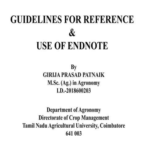 Easy guide to Endnote | PPTX