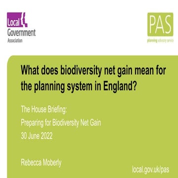 PAS What does BNG mean for the planning system in England, The House ...