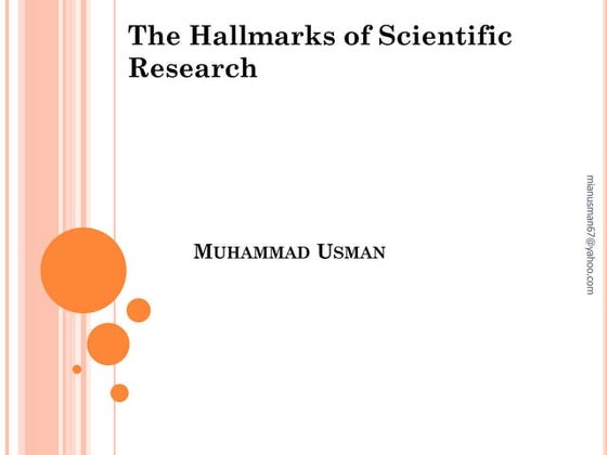 Hallmarks of Scientific Research | PPT