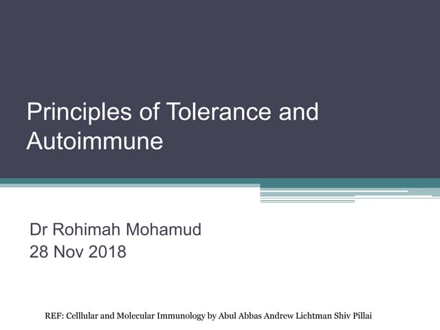 Immunotolerance: mechanism and consequence | PPTX
