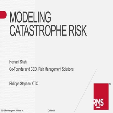 Modeling Catastrophe Risk | PPTX