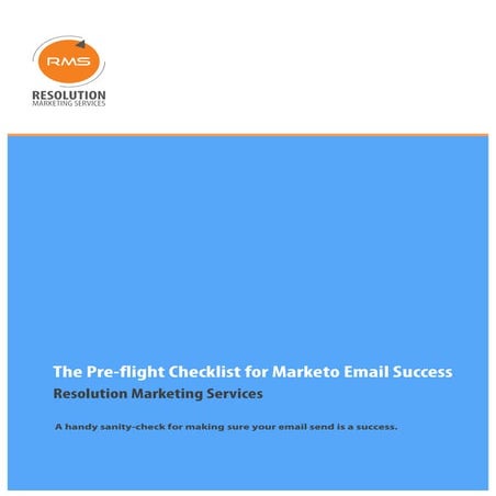 RMS's Pre-Flight Checklist for Marketo Emails | PDF