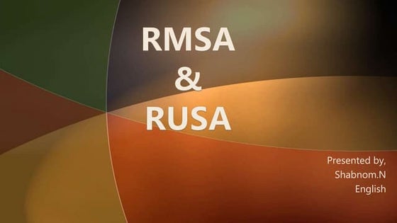 Rashtriya Madhyamik Shiksha Abiyan (RMSA) | PPT