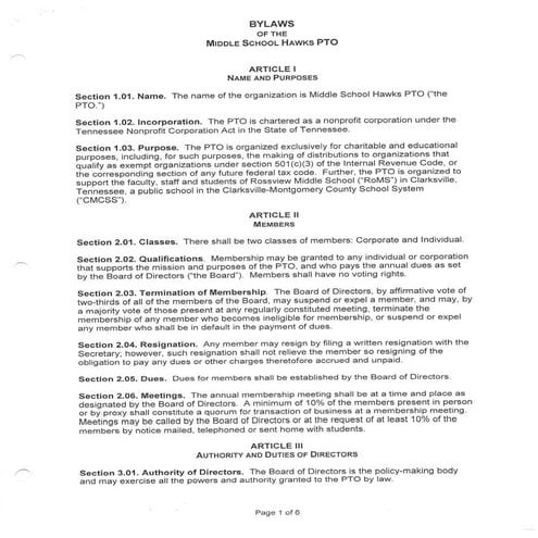 Rms pto bylaws 5 9-2008 | PDF