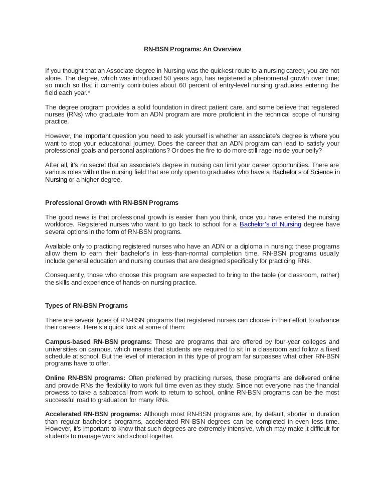 RN-BSN Programs: An Overview