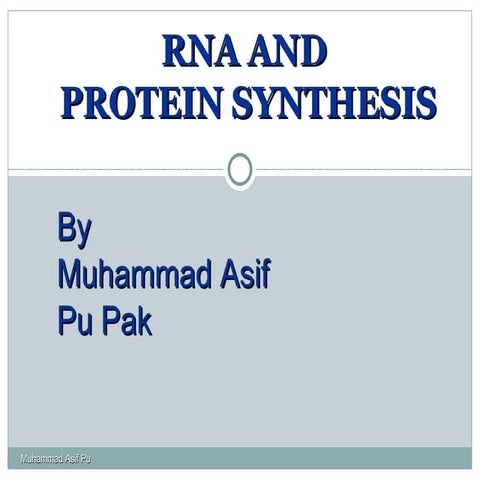 Rna and protein synthesis | PPT
