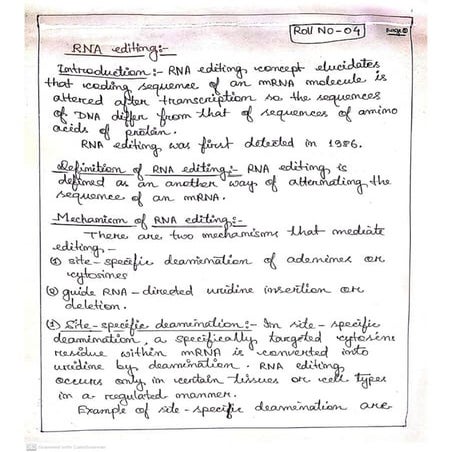 Rna editing and r rna processing | PDF