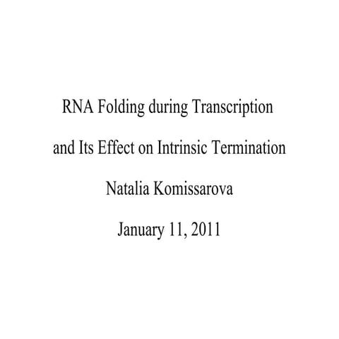 Rna Folding | PPT