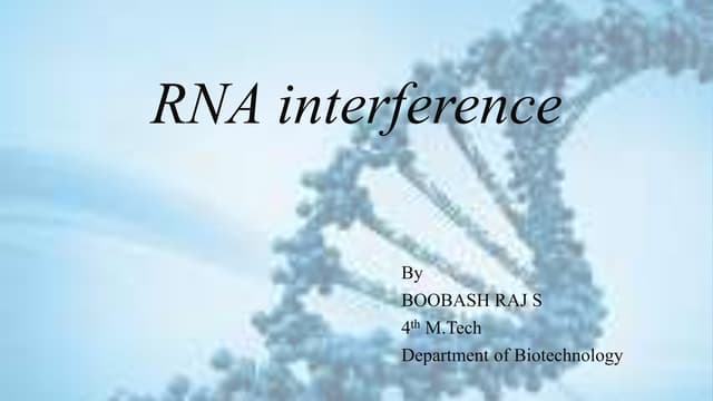 RNA Interference (RNAi) | PPTX