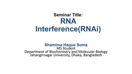 RNA interference (RNAi) in plants | PPTX | Gardening | Home & Garden