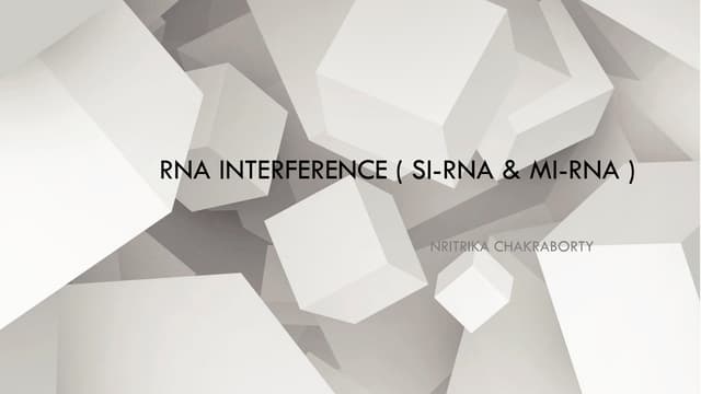 mi RNA and siRNA | PPTX