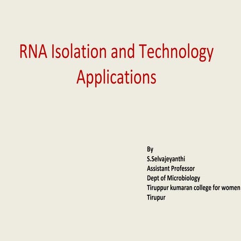 Isolation of RNA and its application | PPT
