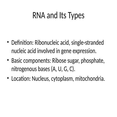 RNA and its types _presentation _bs _ level | PPTX
