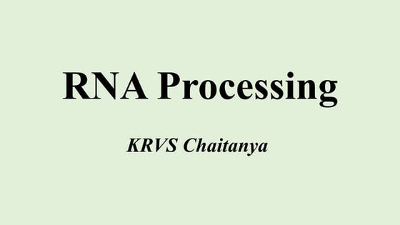 Post transcriptional modification | PPTX | Chemistry | Science