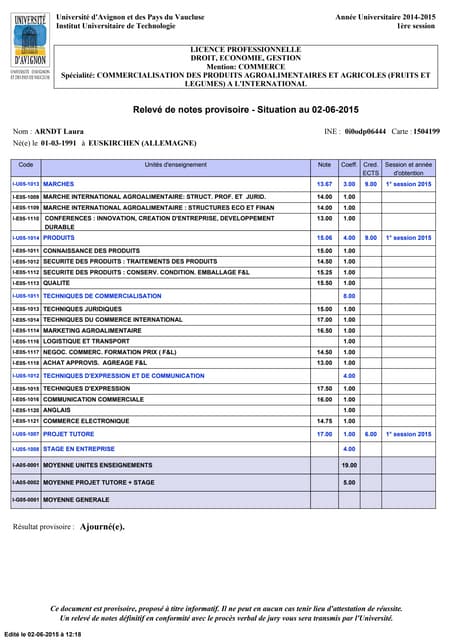 Jian ZHENG RELEVE DE NOTES ET RESULTATS MENTION BIEN PAGE 2 | PDF