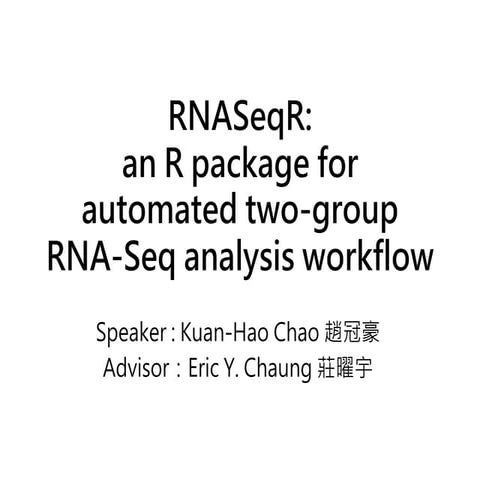 RNASeqR: RNA-Seq workflow for case-control study | PDF