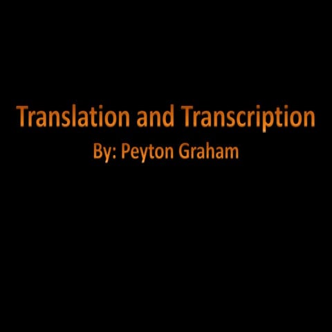 Rna translation & translation | PPT