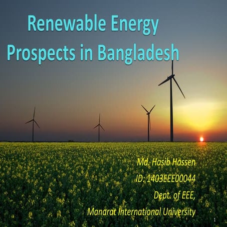 Renewable energy prospects in Bangladesh | PPT