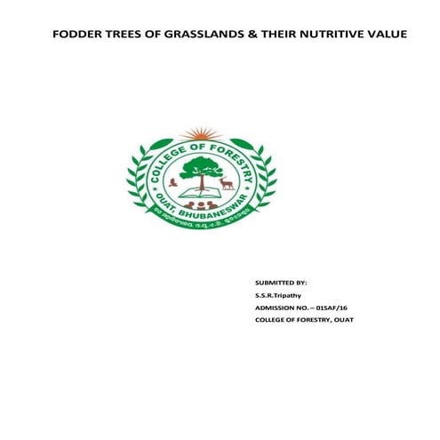 FODDER TREES OF GRASSLANDS & THEIR NUTRITIVE VALUE | DOCX