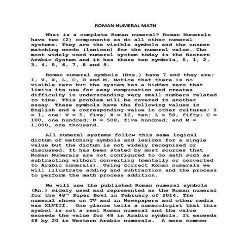 Roman numerals | PPTX