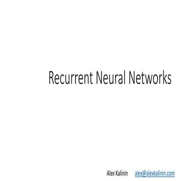 Recurrent Networks and LSTM deep dive | PPTX