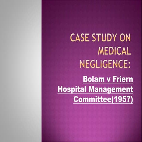 bolam case presentation | PPTX