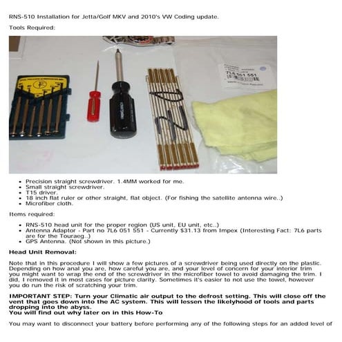 Rns 510 install | PDF