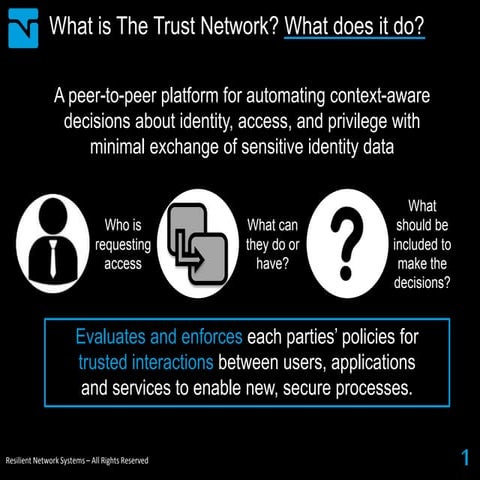 Resilient Network Systems - Trust Network Overview Slides - July 2014 | PPT