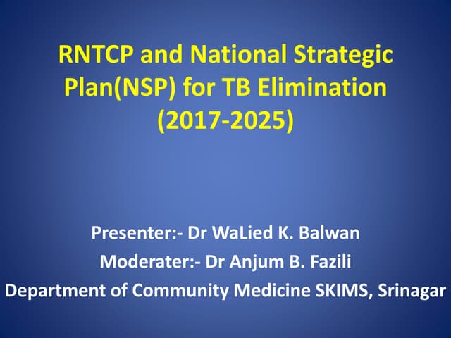 NATIONAL TUBERCULOSIS TB CONTROL PROGRAM | PPTX