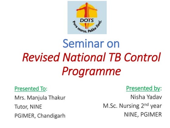 National tuberculosis control programme | PPTX