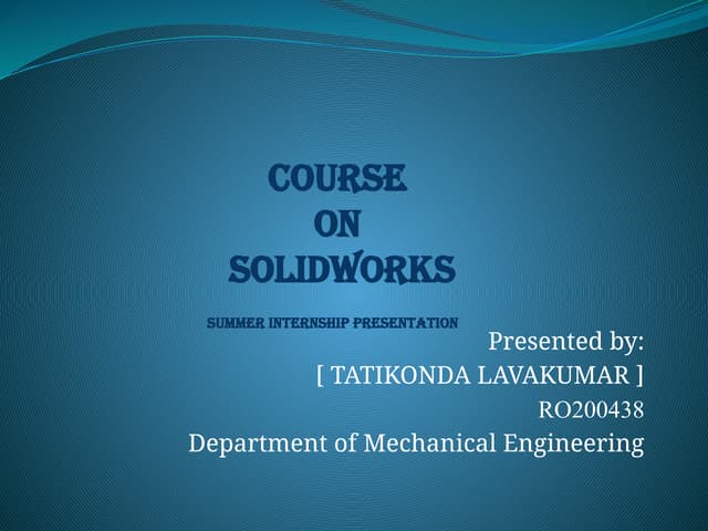 Solid works ppt | PPTX