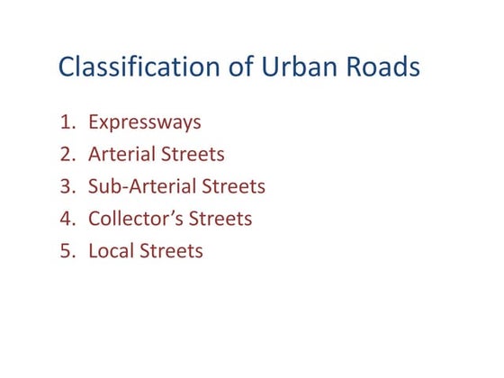 Road types and Road networks | PPT