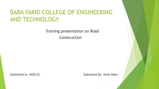 Road construction ppt | PPT