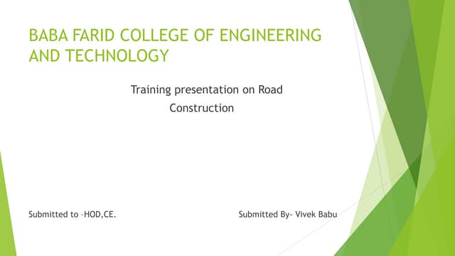 Road construction ppt | PPTX