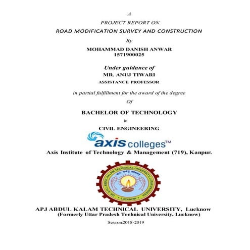 Road construction report | DOCX