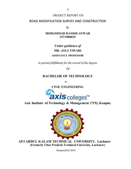 PROJECT REPORT ON ROAD CONSTRUCTION | PDF